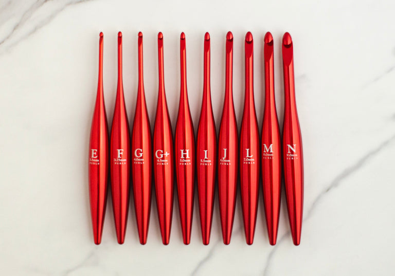 Limited Edition Red Streamline Metal Crochet Hooks – FurlsCrochet
